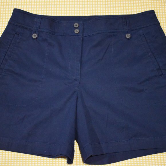 Talbots | Shorts | Talbots Size 6 Petite Navy Blue Chino Style Shorts ...